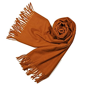 Shanlin Large Size Unisex Imitation Cashmere Winter Scarves for Men and Women (Caramel)