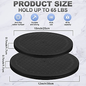 8 Pcs Lazy Susan Turntable Organizer 10 Inch 12 Inch Lazy Susan Turntable Heavy Duty Rotating Swivel Stand with Steel Ball Bearings for Flat Panel Monitors, Potted Plants, TV's, Sculpture, Speakers