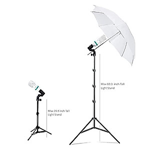 LimoStudio 10 x 9.6 ft. Heavy Duty Backdrop Stand / 10 x 20 ft. Green Background Screen / 700W Continuous Output Umbrella Lighting Kit, AGG408