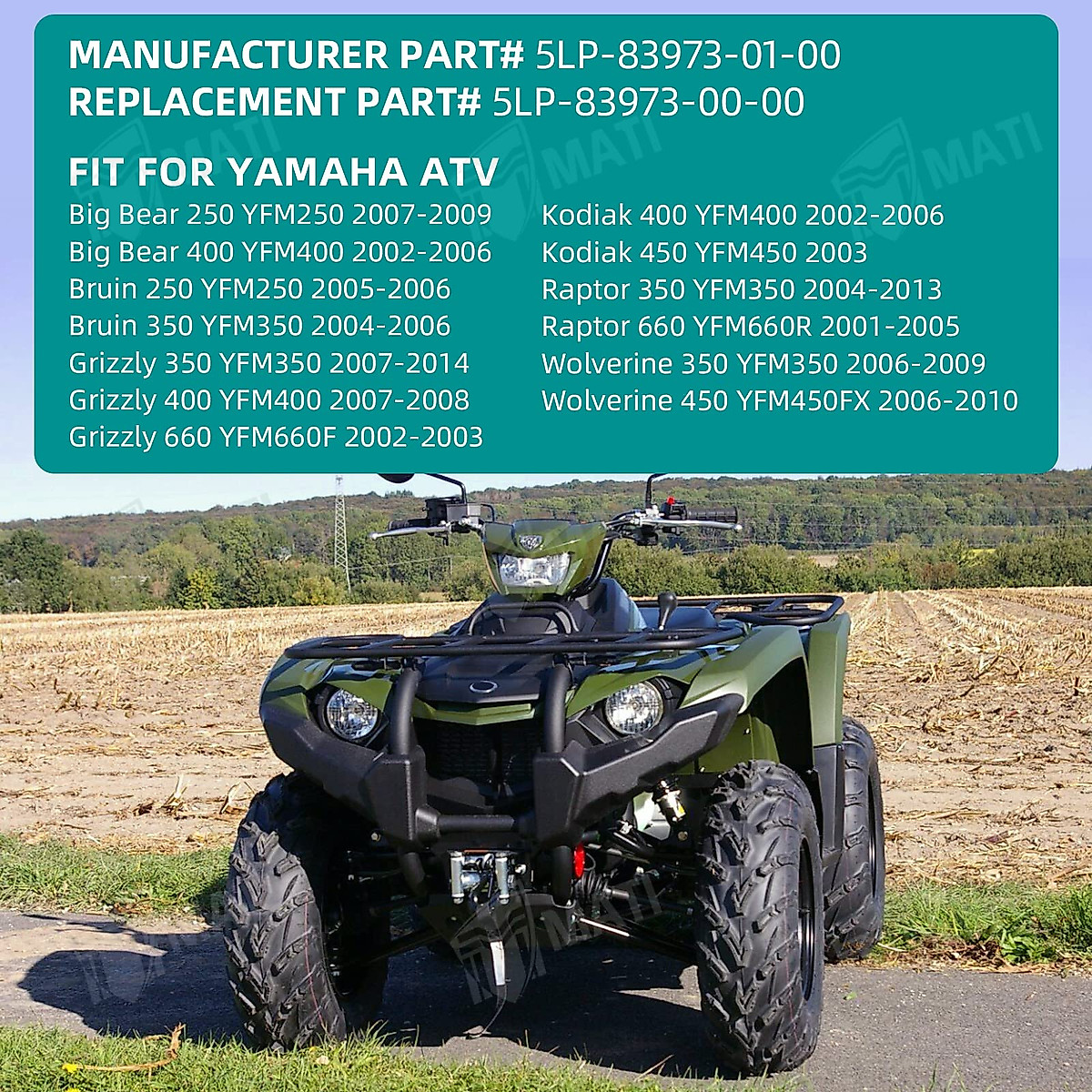 M MATI Left Handlebar Switch Control Engine Start Run Off Headlight for Yamaha YFM Big Bear 250/400 Grizzly 350/400/660 Kodiak 400/450 Wolverine 350/450 Raptor 350/660 Bruin 250/350 5LP-83973-01-00