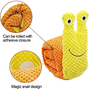 HAICHEN TEC Ferret Squeaky Snuffle Toy Treat Dispensing Foraging Puzzle Enrichment Plush Teething Chew Toys for Stress Release for Ferret Rabbit Guinea Pig (Snail)