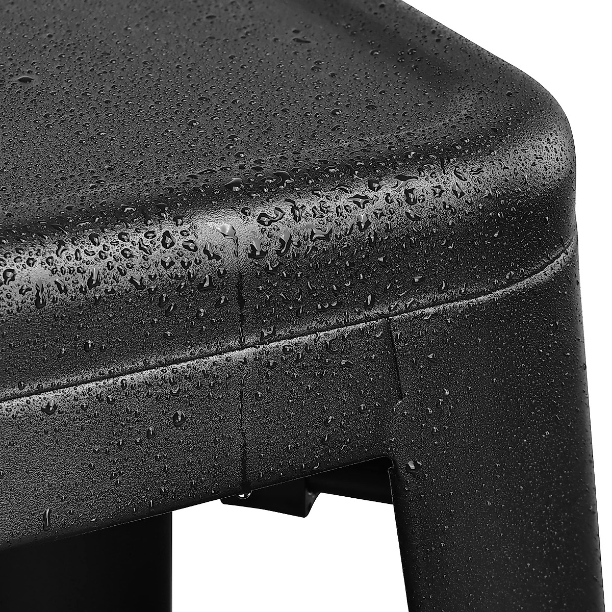 Elevon 30 Inches Metal Bar Stools High Backless Stools Indoor Outdoor Stackable Kitchen Stools, Black, Set of 4