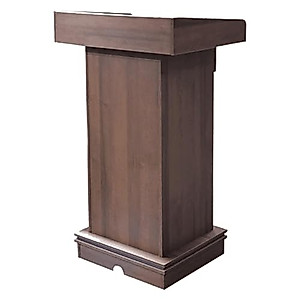 Vintage Lecterns Stable Standing Wooden Podium Square Pulpits with Storage Rack Podium Stand Load 15kg Presentation Stand