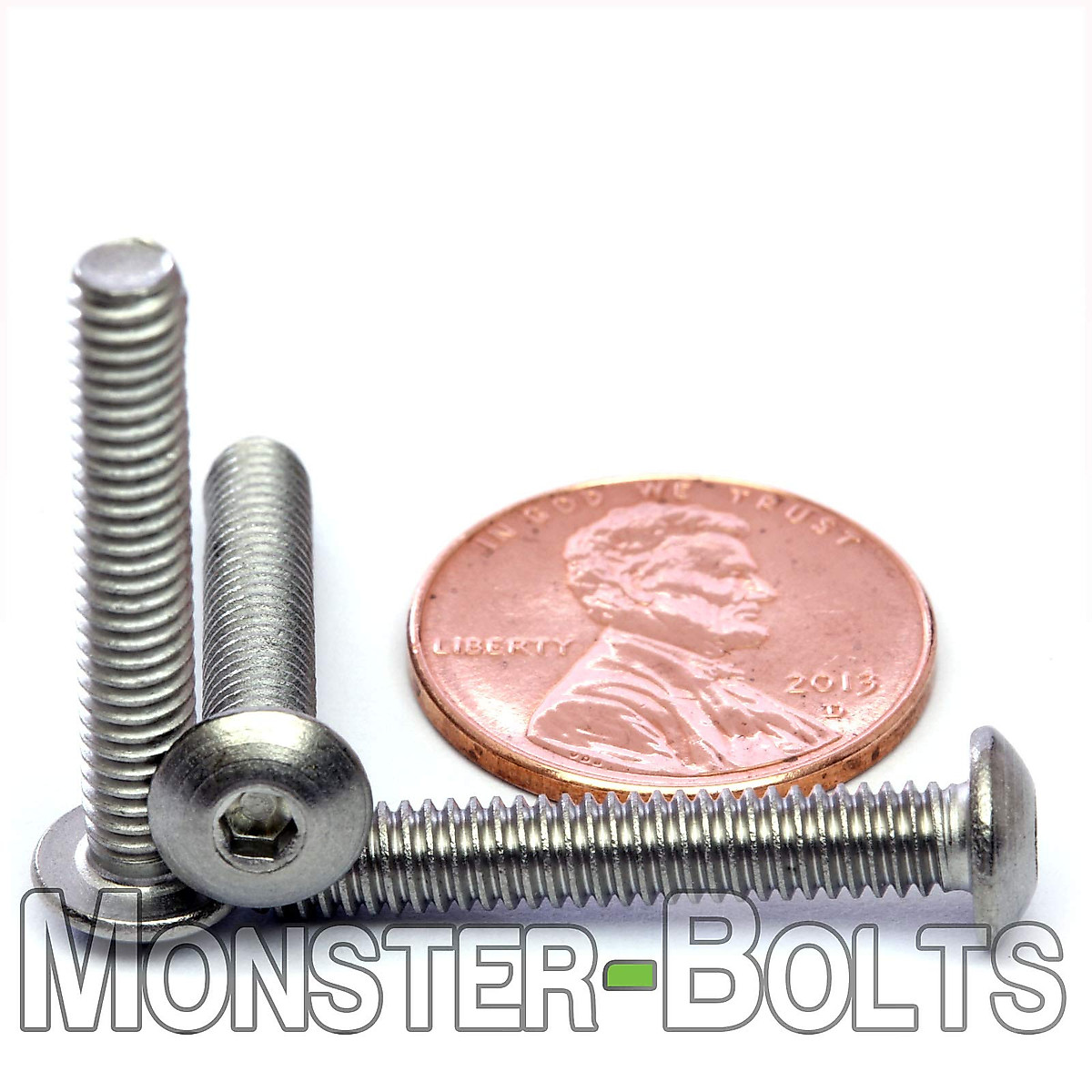MonsterBolts - #8-32 x 1" Button Head Socket Cap Screws, ASME B18.3, Stainless Steel, 10 Pack