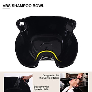 SyyBhb Portable Shampoo Bowl with Electric Pump, Portable Hair Washing Sink with Wheels, 2 Tanks for Water Storage and Drainage, Sprayer and Drain Hose, Adjustable Height & Angle