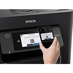 Epson Workforce Pro WF-4830 All-in-One Wireless Color Inkjet Printer, Black - Print Scan Copy Fax - 25 ppm, 4800 x 2400 dpi, Auto Duplex Printing, 50-Sheet ADF, 500-Sheet, 4.3" Touchscreen, Ethernet