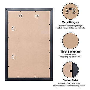 Annecy 14x22 Picture Frame Black（1 Pack）, 14 x 22 Picture Frame for Wall Decoration, Classic Black Minimalist Style Suitable for Decorating Houses, Offices, Hotels