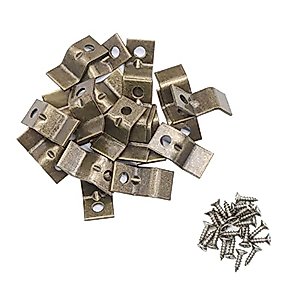 Qlvily 20PCS Table Top Fasteners, Z Clips for Table Tops, Wood Table Top Fasteners, Include 20 Screws