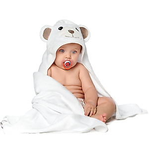 MINIBOO Premium Ultra-Soft Viscose Made from Bamboo Baby Hooded Towel with Unique Design – Hypoallergenic, Organic Baby Towels for Infants and Toddlers – Perfect as Baby Gifts