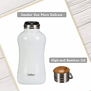 YOHKOH Small Thermos Mini Vacuum Insulated Water Bottle With Bamboo Lid - Pack of 3 - Stainless Steel Water Bottle for Women Kids, 12 Hrs Hot & 24 Hrs Cold Thermos BPA-Free (6.4oz/8.8oz/11.8oz)
