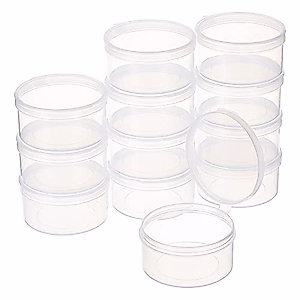 BENECREAT 40Pack 35ml Round Frosted Plastic Bead Storage Containers Box Case with Screw Top Lid for Items, Tiny Bead, Jewerlry Findings and Small Items
