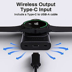 Watch Charger for Samsung, Portable Watch Charger 1800mAh Compatible with Samsung Galaxy Watch 6/6 Classic/5/5 Pro/4/4 Classic/3/Active 2, for Samsung Gear S3/Sport Watch Charger with Keychain