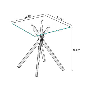 IANIYA Modern Glass End Tables Set of 2 - Stylish and Durable for Any Space (End Table x2, Gold)