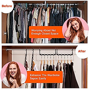 Ulimart Space Saving Hangers for Clothes -10 Pcs- Closet Hangers Space Saver,Plastic Hanger Organizer Small Closet Organizers and Storage,College Dorm Room Essentials