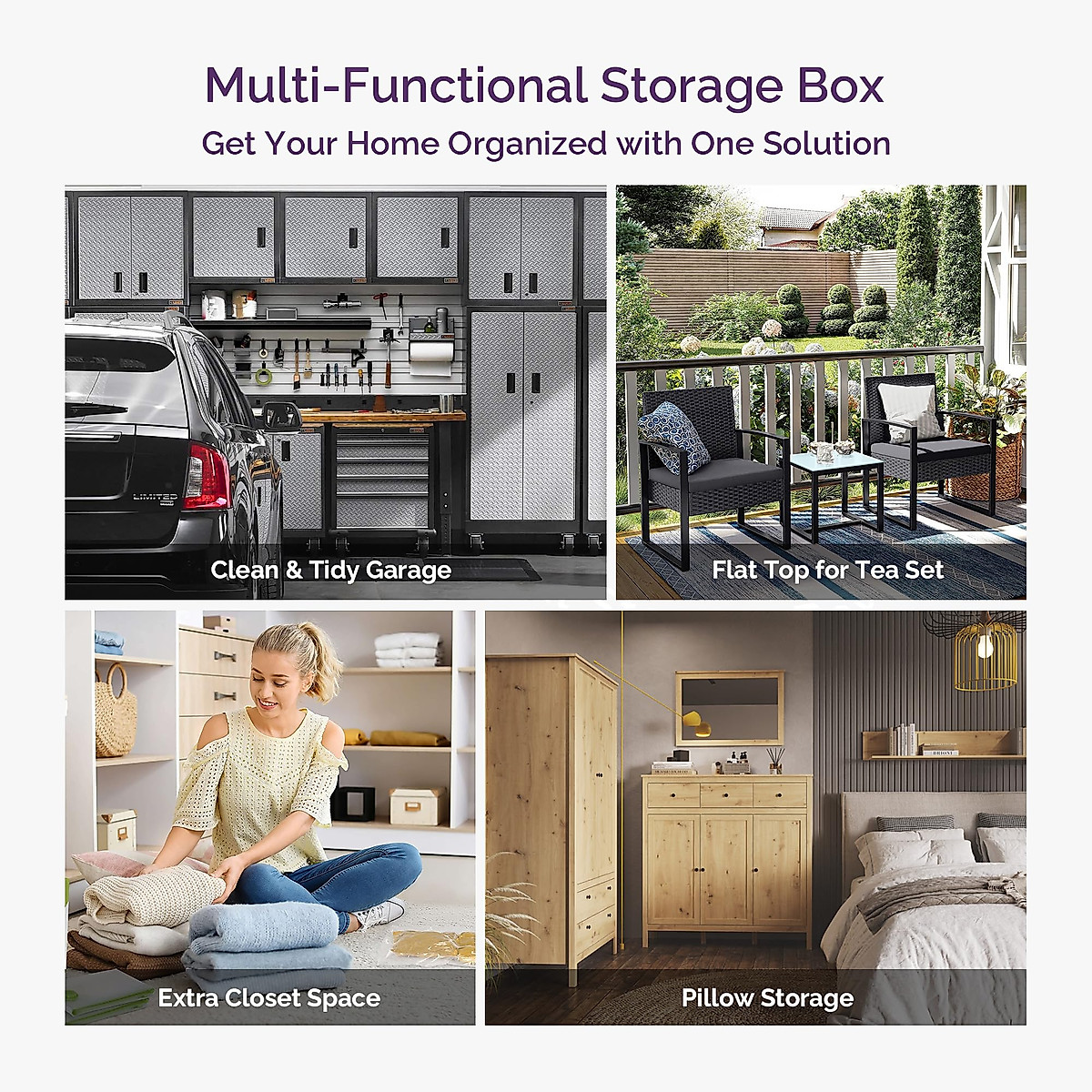 Sersper 230 Gallon Outdoor Storage Box, Large Deck Box with Gas Struct, Waterproof Resin Storage Bin for Patio Cushions, Pool Supplies, Lockable Box, UV Resistant, Black