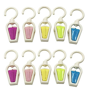 20pcs Assorted Color Portable Strong Plastic Swivel Hook Multi-functional Clips Laundry Hooks Clothes Pins Hanging Curtain Clips Beach Towel Clips from Blowing Away(Random Color)
