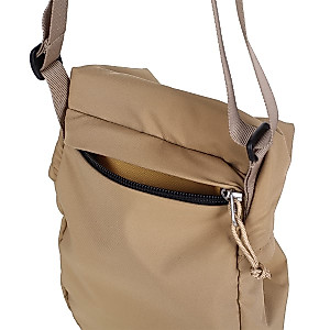 Hellolulu ARMIE Drawstring Sling Crossbody Bag, Water Resistant Lightweight Crossbody Shoulder Bag Phone Bag, For Daily Use Men Women, Brown Beige