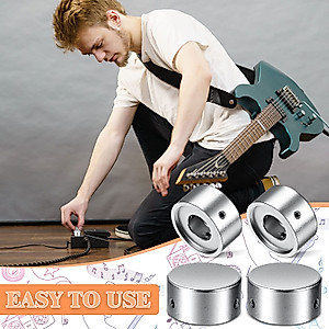 Pedal Footswitch Topper Metal Barefoot Pedal Buttons with 3 Screws and Rubber Insert Fit Tightly on Common Pedal Switches(3/8"10mm) Increase Accuracy and Comfort Silver, 18 Pack