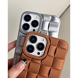 Ginkgonut Compatible with iPhone 13 Pro Case for Women/Girls, Cute 3D Laid Desgin Soft Silicone Shockproof Raised Bumper Corners Case for iPhone 13 Pro（Brown）
