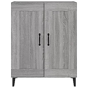 Natulvd Kitchen Sideboard Buffet Cabinet with Double Doors & Metal Legs, Industrial Medical Cupboard Console Table Coffee Bar Cabinet for Entryway, Living Room - Gray