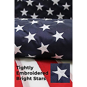 2x3 Ft American Flag | 100% Made in USA | US Flag in Heavy Duty Outdoor Nylon - UV Fade Resistant - Premium Embroidered Stars, Sewn Stripes, and Brass Grommets (2 x 3 Foot)