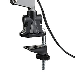 Globe Electric 56106 28" Spring Balanced Arm Desk Lamp, Matte Gray, On-Off Rotary Switch on Shade, Interchangeable Base and Clamp Arm Design, Home Décor, Desk Lamps for Home Office, Home Décor