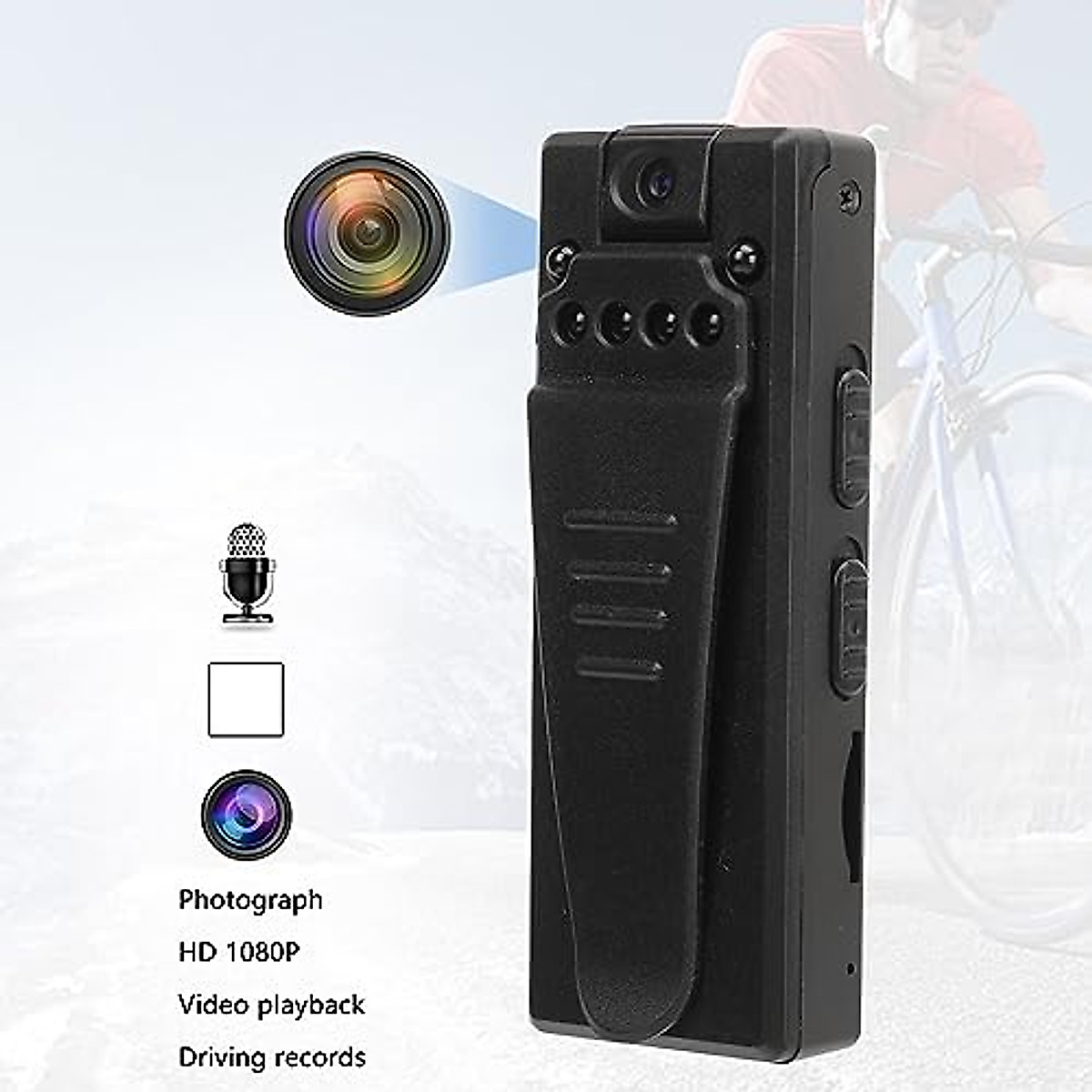 SHYEKYO Back Clip Camera, Wide Angle Body Worn Camera for Home Security