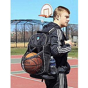 Hard Work Sports Basketball Backpack with Ball Compartment Spacious Shoe Storage for Basketball, Large Sports Bag