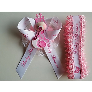 ANEWNICE Grehge r Mom to Be It's a Girl Giraffe Sash Pink Safari Garden Sculpture Outdoor Decoration