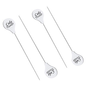Cake Tester, Stainless Steel Cake Skewer, Kitchen Cake Tester Probe Skewer Pin Needle, Reusable Long Metal Baking Pick Sticks Tool, A Cake Tester for Home Bakery Muffin Bread (4)