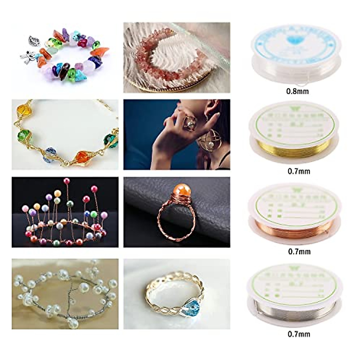 ZLXDP Gemstone Jewelry Making Kit Irregular Chips Stones Crushed Chunked Crystal Pieces Loose Beads for Decor Crafts