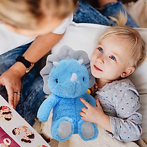 VANLINNY Blue Dinosaur Stuffed Animals, 9" Valentines Day Gifts for Kids, Soft Stuffed Dinosaur Toys, Cute Triceratops Figure, Birthday Xmas Gifts for Boys and Girls 3 4 5 6 7 8