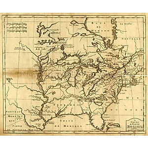 INFINITE PHOTOGRAPHS 1737 Map| Mississippi River Valley|North America|United States| Le Cours du fleuve Mis