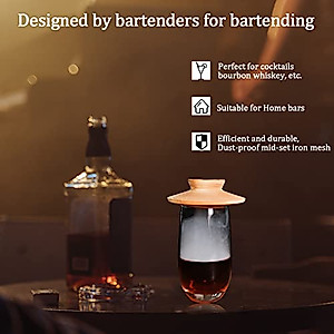 Cocktail Smoker Kit, Old Fashioned Cold Smoker for Smoked Cocktails, Whiskey, & Bourbon, Wine, Coffee, Dried Fruits, Cheese and More, Come with 3 Pack (Cherry, Hickory, and Oak) Wood Chips