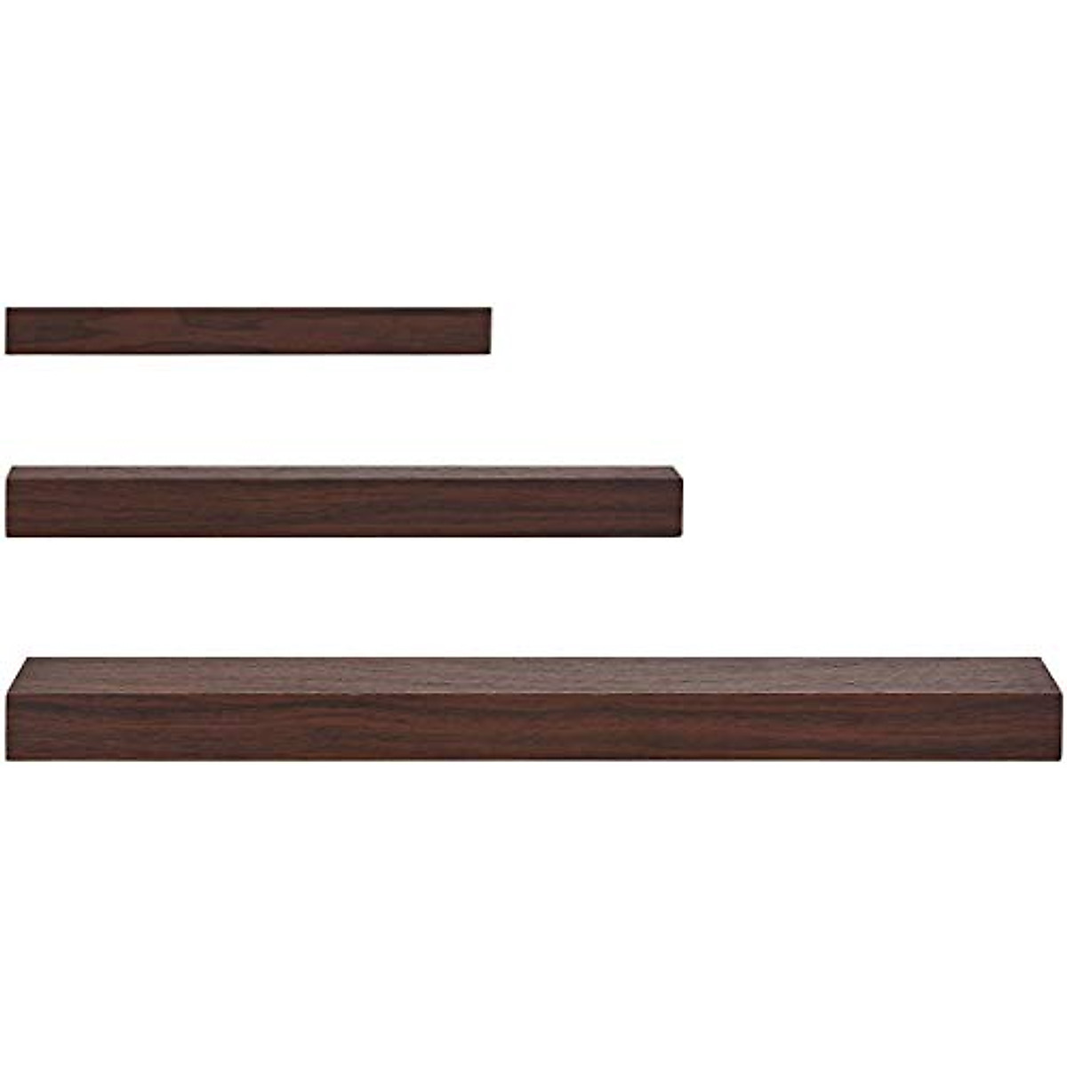 Kiera Grace kieragrace KG Maine Floating Shelves-Dark Walnut, 12", 16", 24", Set of 3 Wall Organization