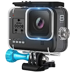 MiPremium Waterproof Housing Case for GoPro Hero 8 Black. Underwater Protective Diving Shell Cage Mount Accessories with Aluminium Screw & Quick Release Buckle Accessory for Hero8 Action Camera