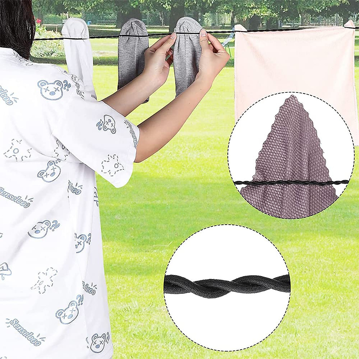 2 Pcs Travel Clothesline Portable Retractable Clothesline Camping Accessories Cruise Essentials for Outdoor and Indoor Use Backyard Vacation Hotel Balcony Clothes Drying Line