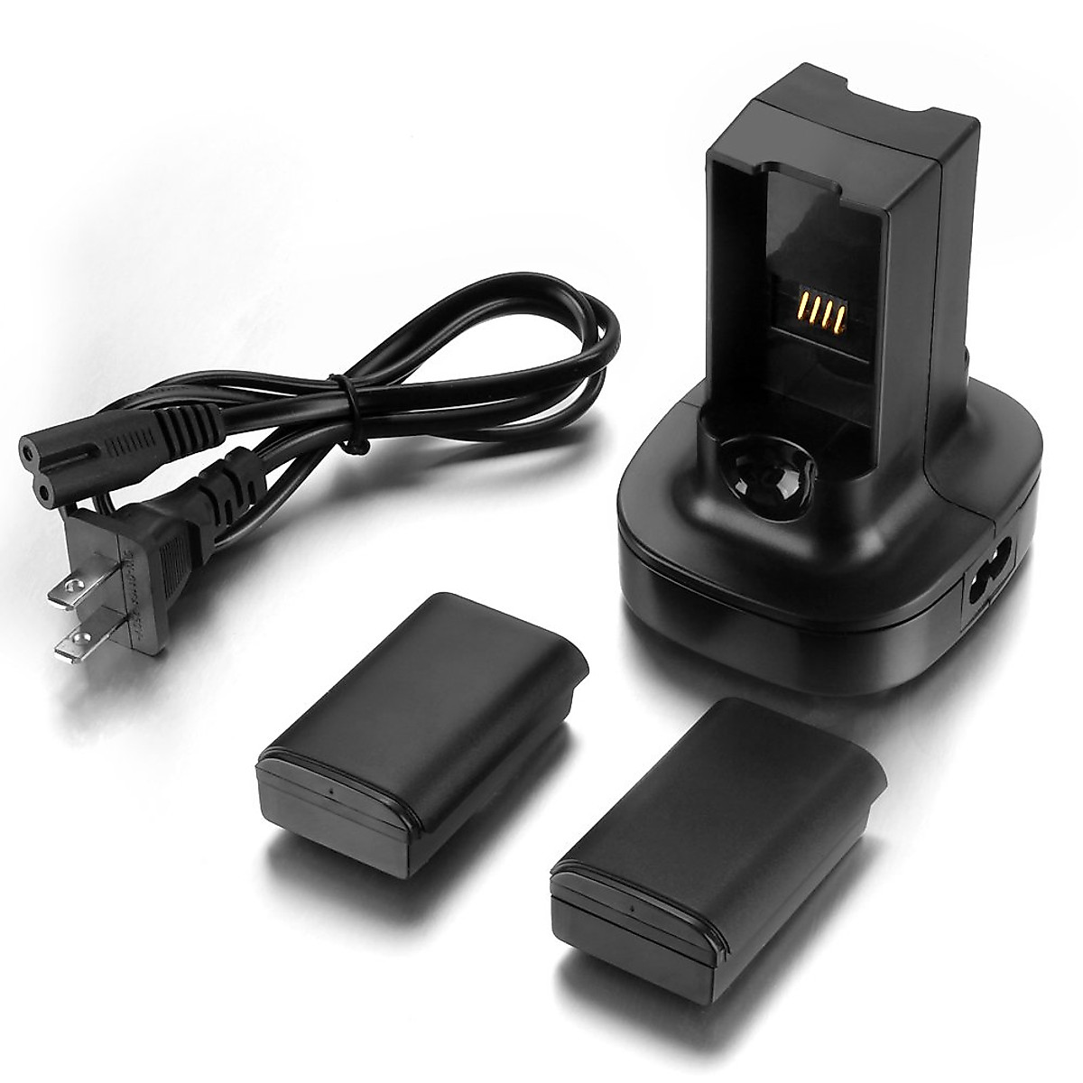 OBVIS for Xbox 360 Controller 2 Pack Rechargeable Battery Kit with Dual Charging Station Dock Charger Stand Base