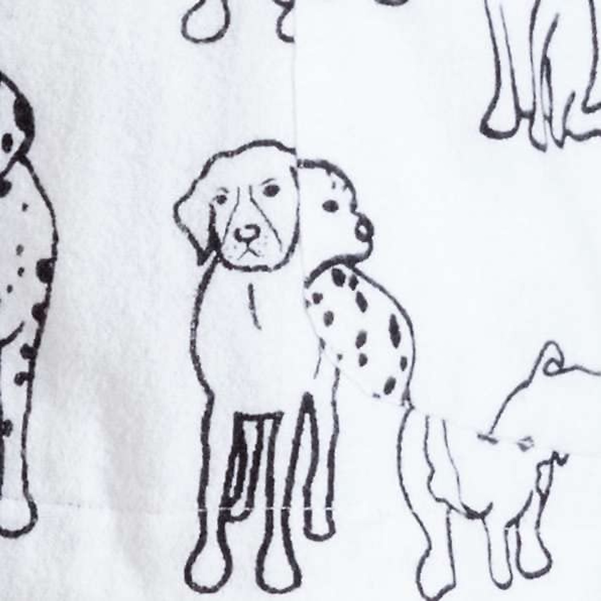 Pine Cone Hill Dog Doodle Flannel Pajama, Large, White/Black Animal Pattern