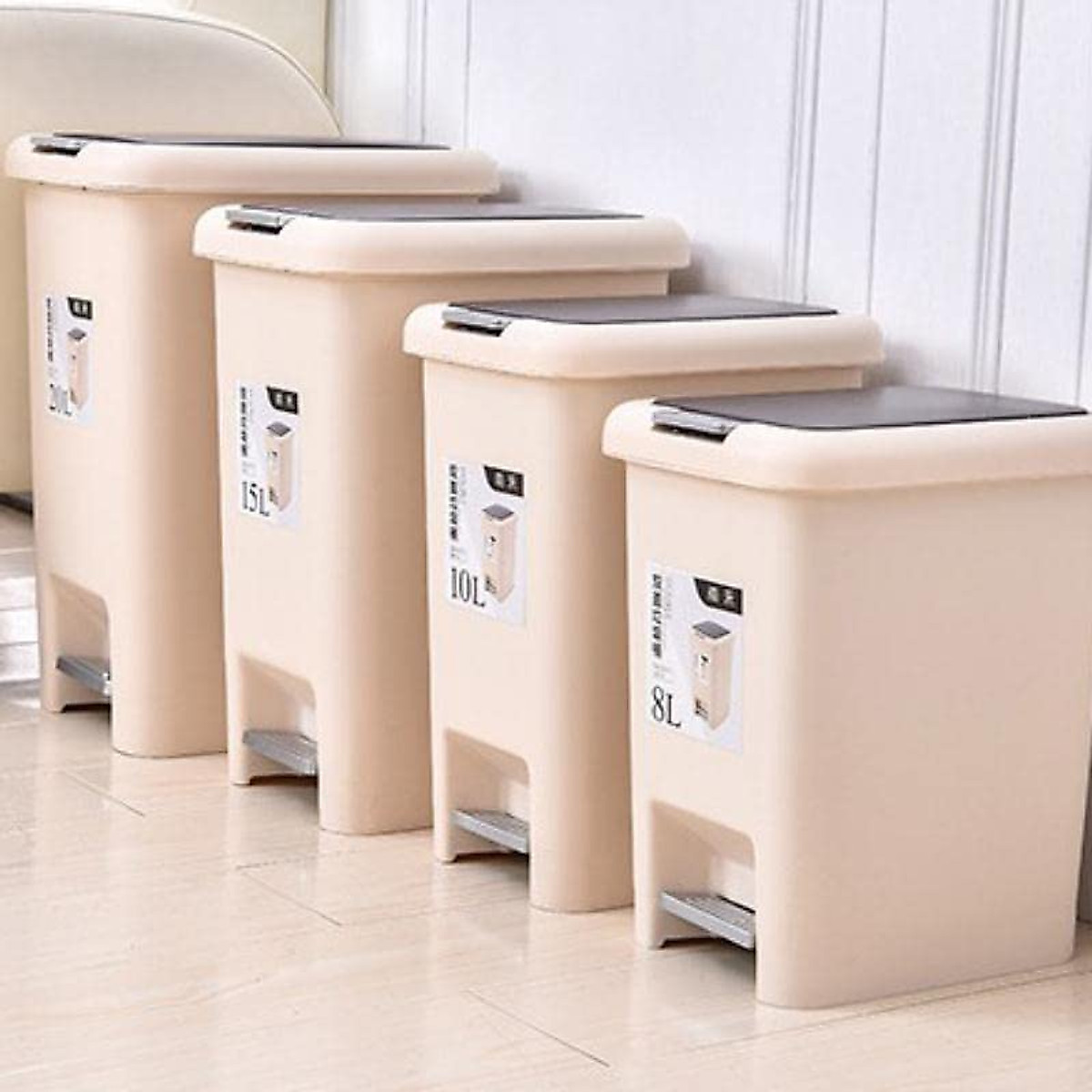 Pellorr Trash Can Waste Garbage Container Bin, Trash Bin for Office, Home,Bathroom,Kichen(Brown)