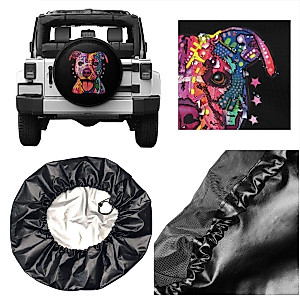 MSGUIDE Spare Tire Cover Cherish The Pitbull Waterproof Wheel Tire Protectors for Jeep, Camper Travel Trailer, RV, SUV, Truck and Many Vehicle - Universal Fits Tire (14" 15" 16" 17")