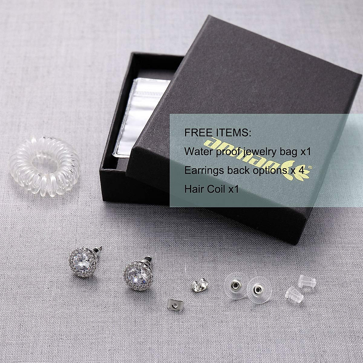 Stud Earrings White Round Earrings for Women Fashion Cubic Zirconia Halo Earrings for Women Men