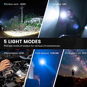 Rechargeable LED Flashlight 900,000 High Lumens, Super Bright Powerful Flashlights with 5 Lighting Modes, Waterproof Handheld Flash Light for Outdoors, Camping