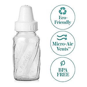 Evenflo Feeding Classic Glass Twist Bottles, 4 Ounce (Pack of 6)