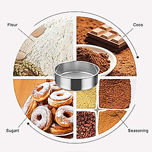 Webake Sieve 6-Inch, 8-Inch Sieves Fine Mesh Strainer Set of 2 Stainless Steel Sifter Round Flour Sieve for Baking Straining Powdering