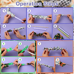 Quick Turn Fabric Set, Versatile Fabric Tube Turners for Sewing Drawstring Threader Tool Fabric Turning Tube Assorted Sizes Fast Turn Sewing Tool for Crafts DIY Knitting Handmade