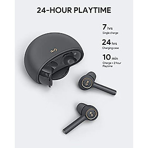 Aipower T18NC Active Noise Cancelling True Wireless Earbuds Bluetooth 5.0, in-Ear Headphones with Charging Case and Touch Control, 24H Playtime, Hi-Fi Sound Quality