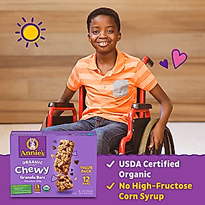 Annie's Organic Chewy Granola Bars, Chocolate Chip, 12 ct