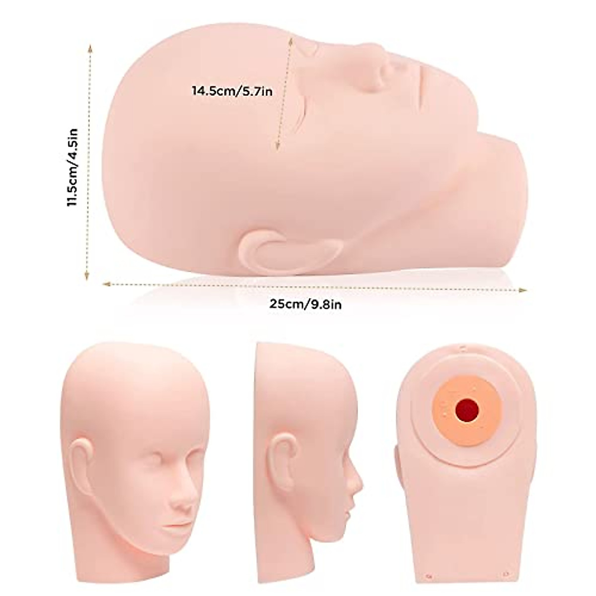 Lash Mannequin Head, BUCICE Practice Training Head, Professional Makeup Soft-Touch Rubber Practice Head, Cosmetology Doll Face Head for Make Up and Lash Extention
