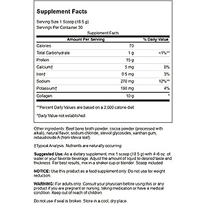 Swanson Real Food Bone Broth Collagen - Chocolate 19.5 oz Pwdr